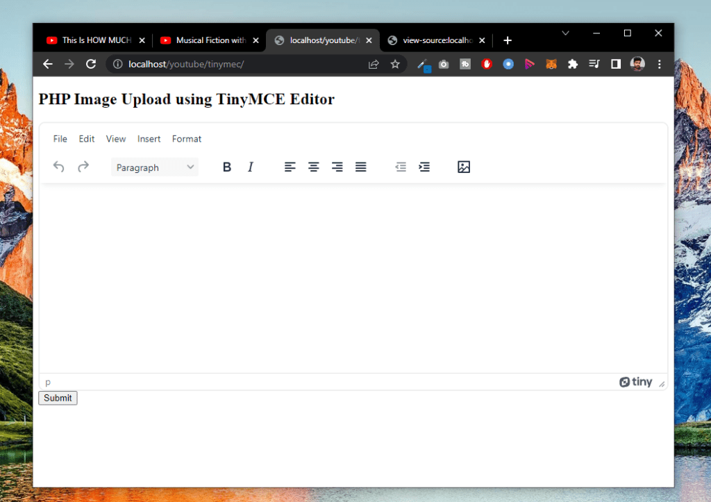 TinyMCE Rich text editor with server side Image upload using PHP TinyMCE Rich text editor with server side Image upload using PHP
